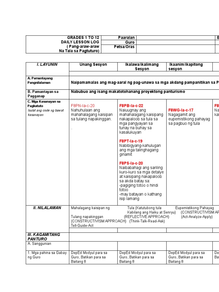 Edited 1st-grading-G8-Tradisyunal-na-tula-Aralin-2 | PDF