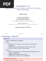 Cours d'Automatique : Asservissement Linéaire | PDF | Régulation ...