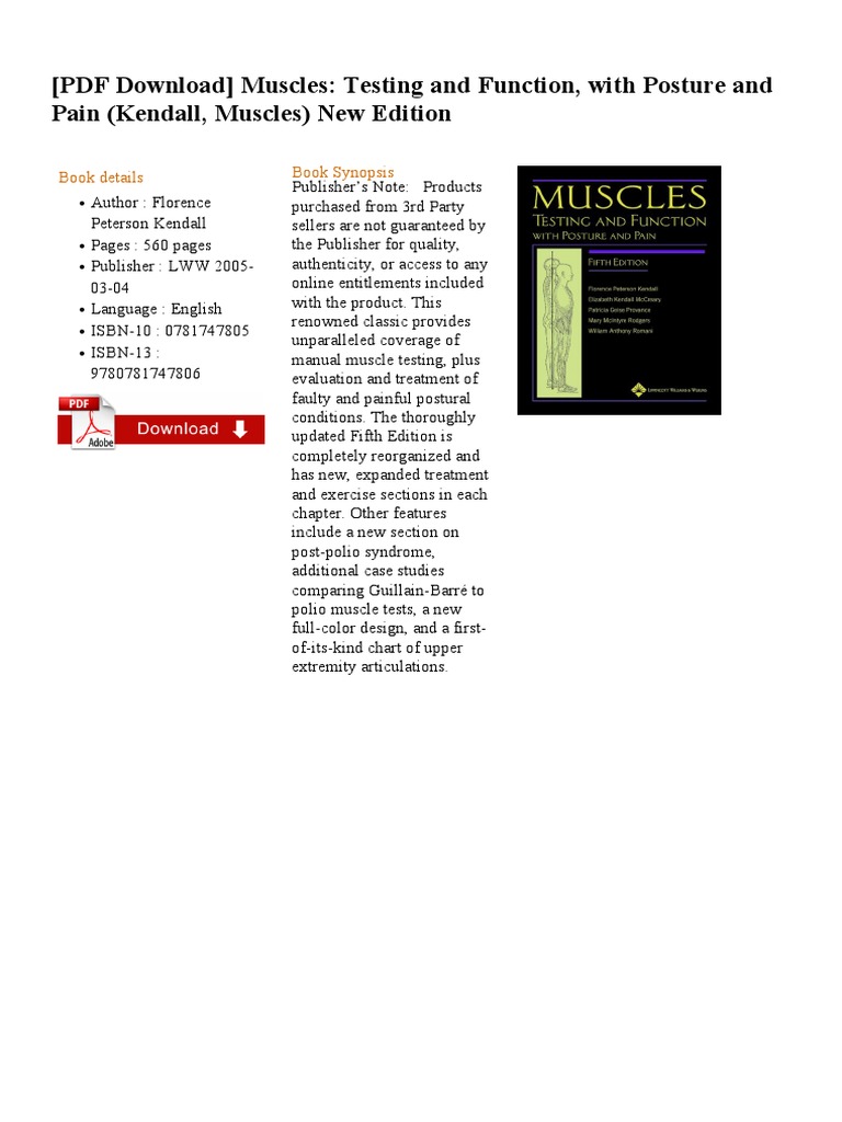 Muscles Testing and Function PDF | PDF | E Books | Online Services