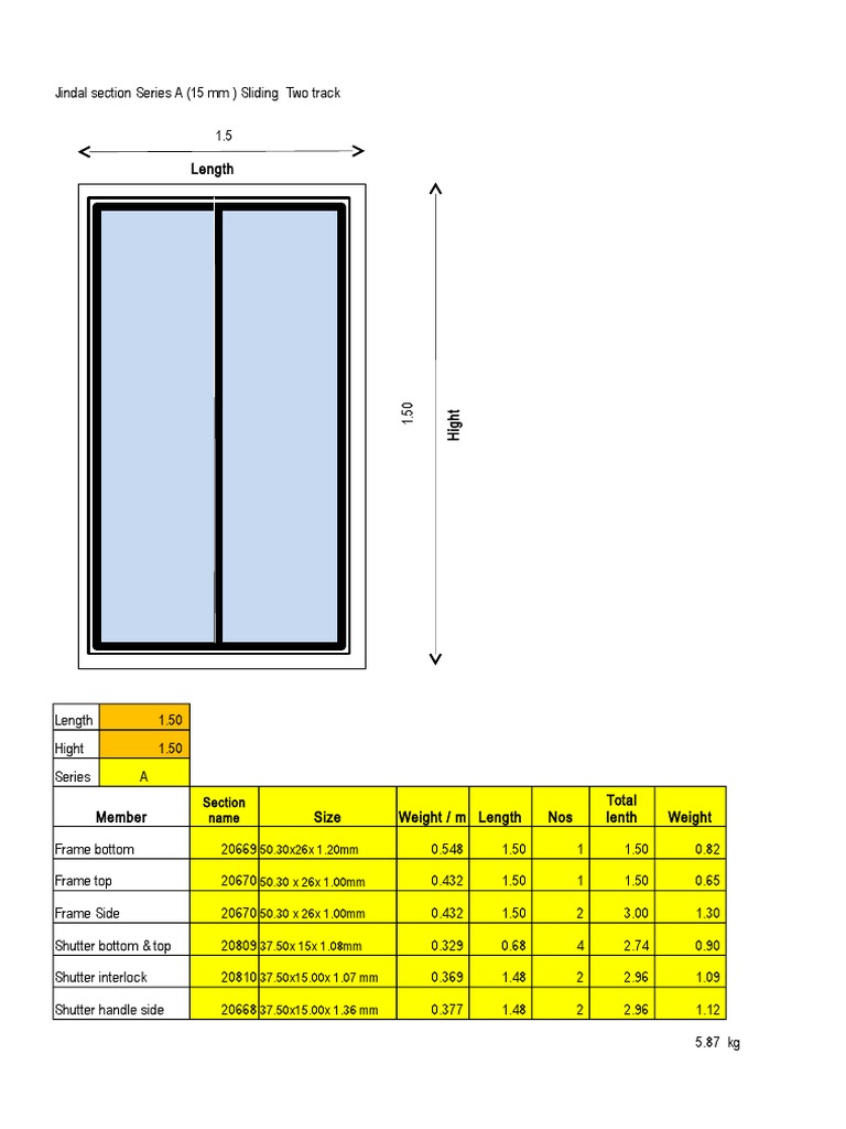 Jindal sliding window and door section details | PDF | Window | Door