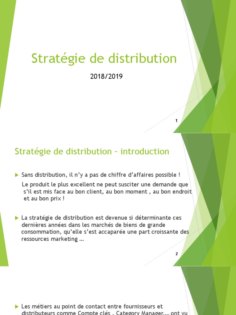 Stratégie de Distribution - Cours | PDF | Sodles | Gestion de la chaîne ...