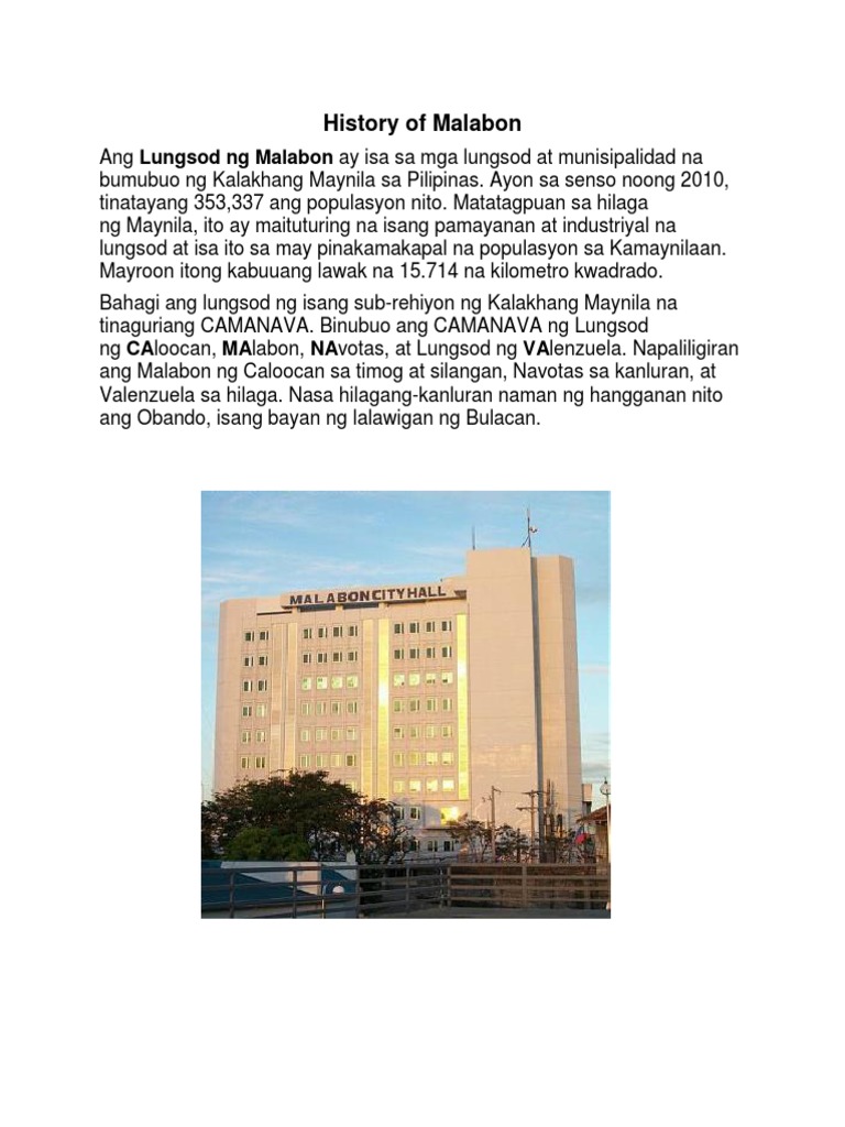 History of Malabon | PDF