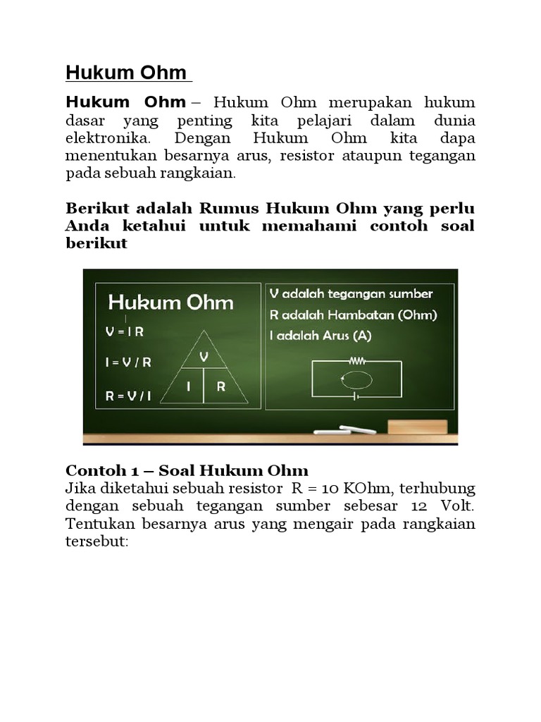 Contoh Soal dan Pembahasan Hukum Ohm | PDF | Teknologi & Rekayasa