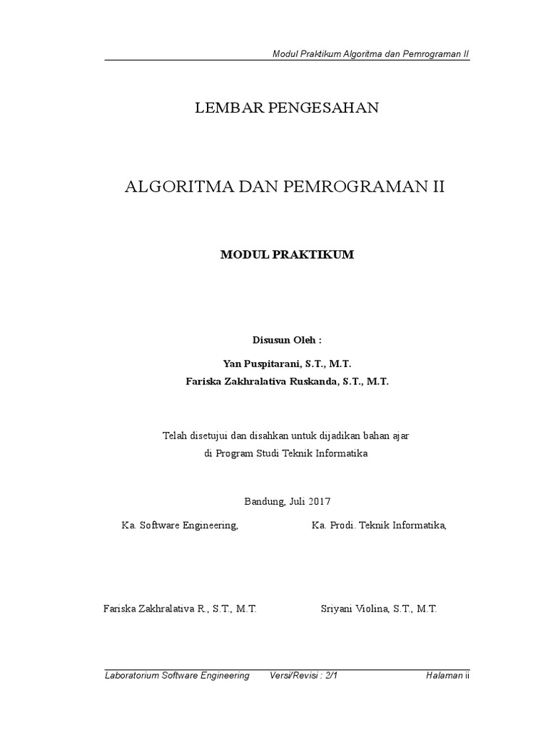 Daftar Isi Modul Alpro 2 | PDF