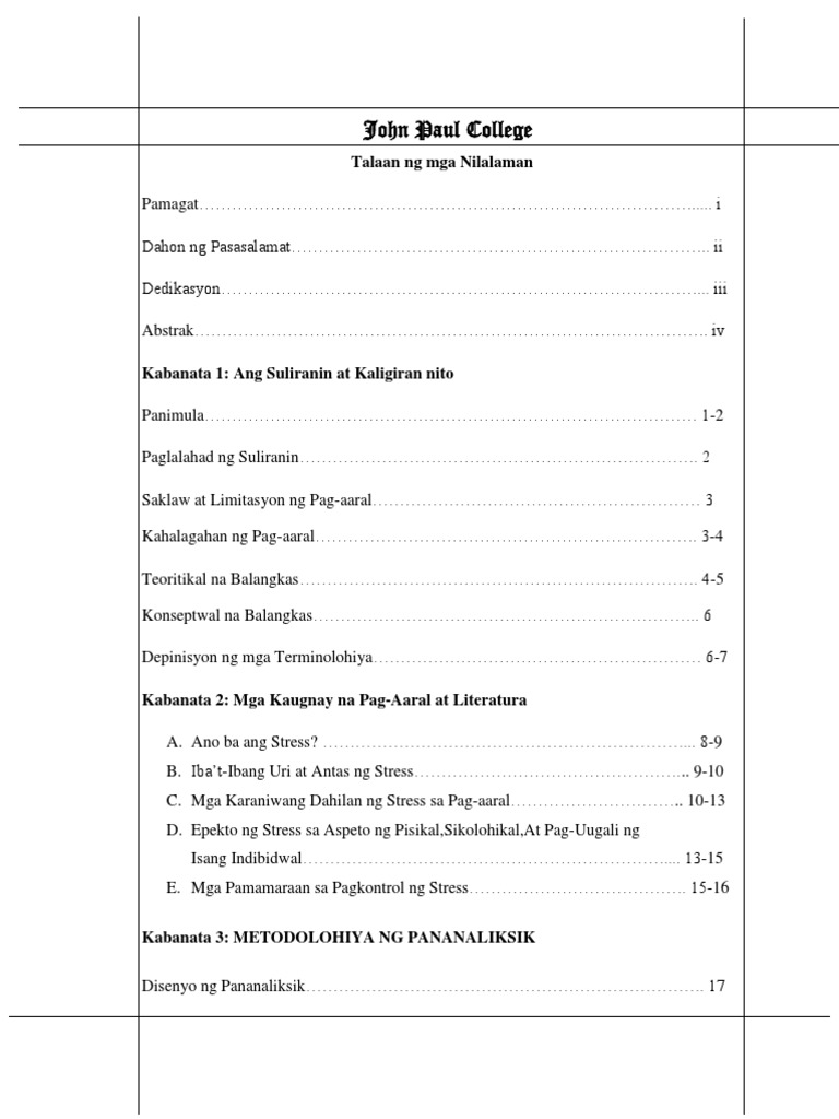 Talaan NG Mga Nilalaman | PDF