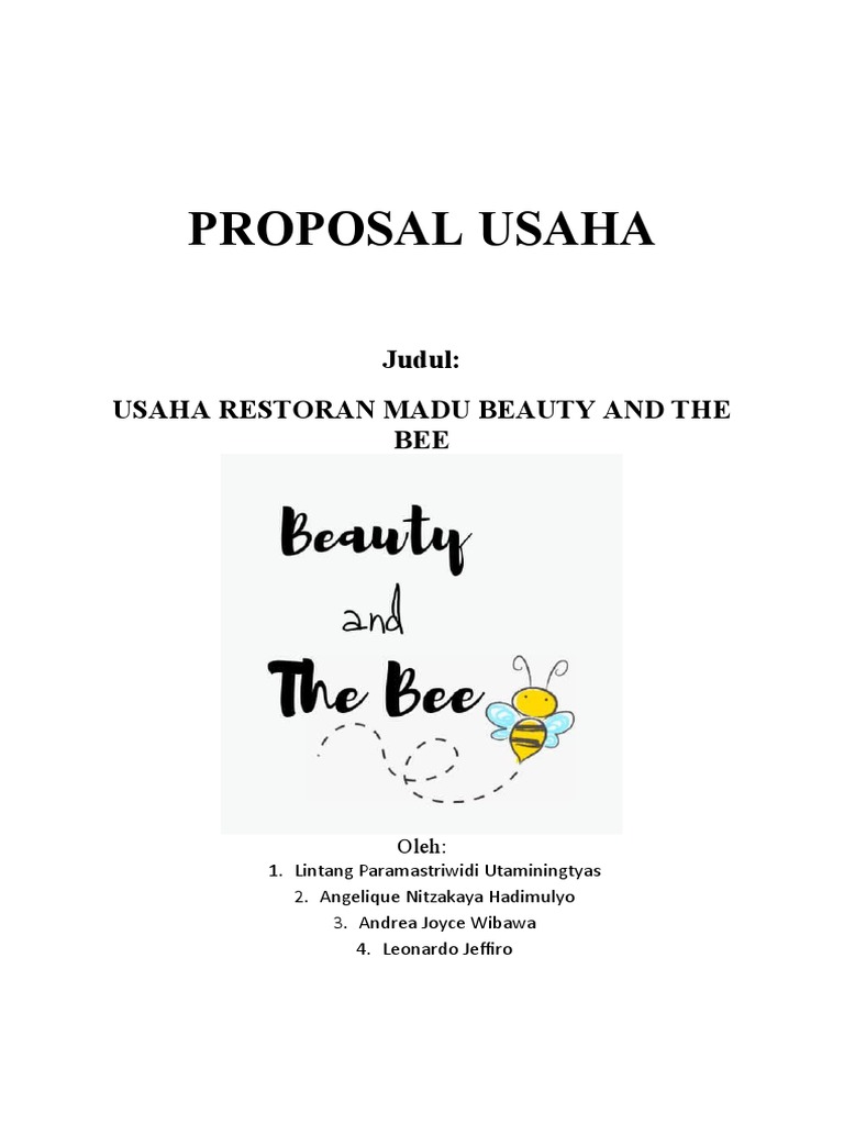 Proposal Usaha Restoran Madu | PDF | Bisnis