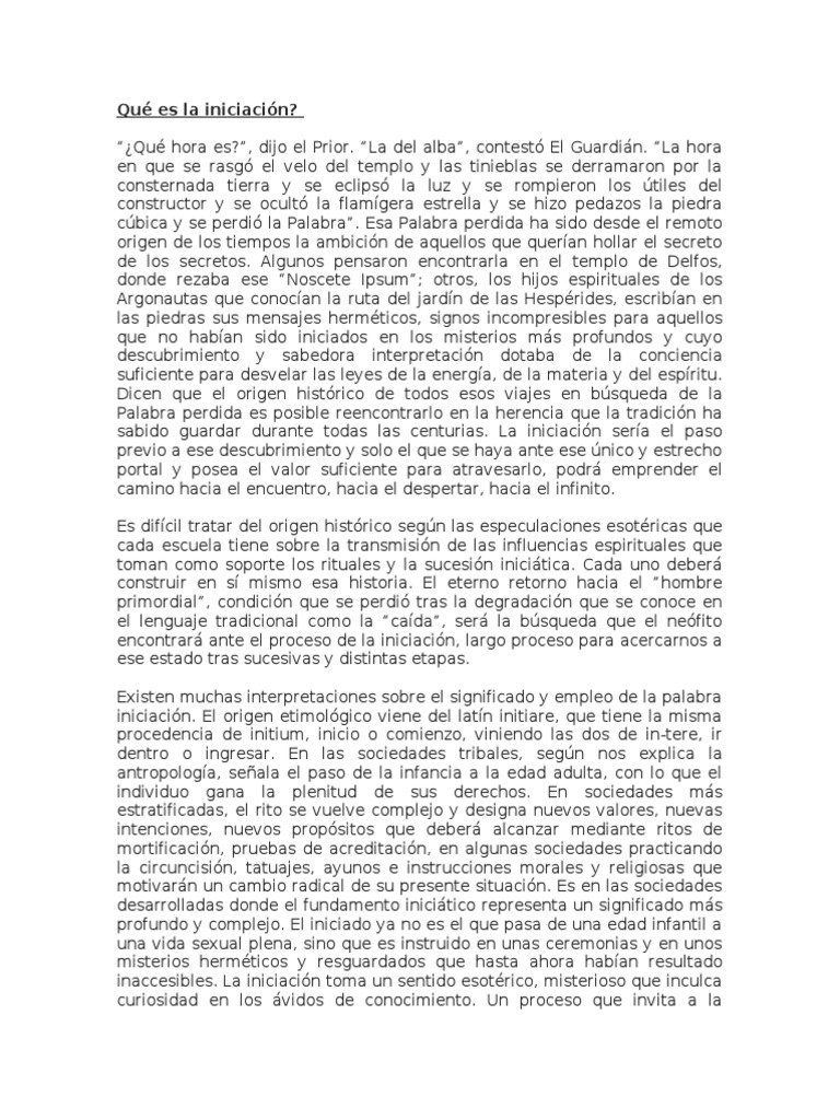 Qué Es La Iniciación | PDF | Los símbolos | Conocimiento