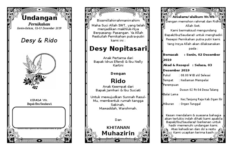 Model Undangan Seri 3 Akad Nikah | PDF