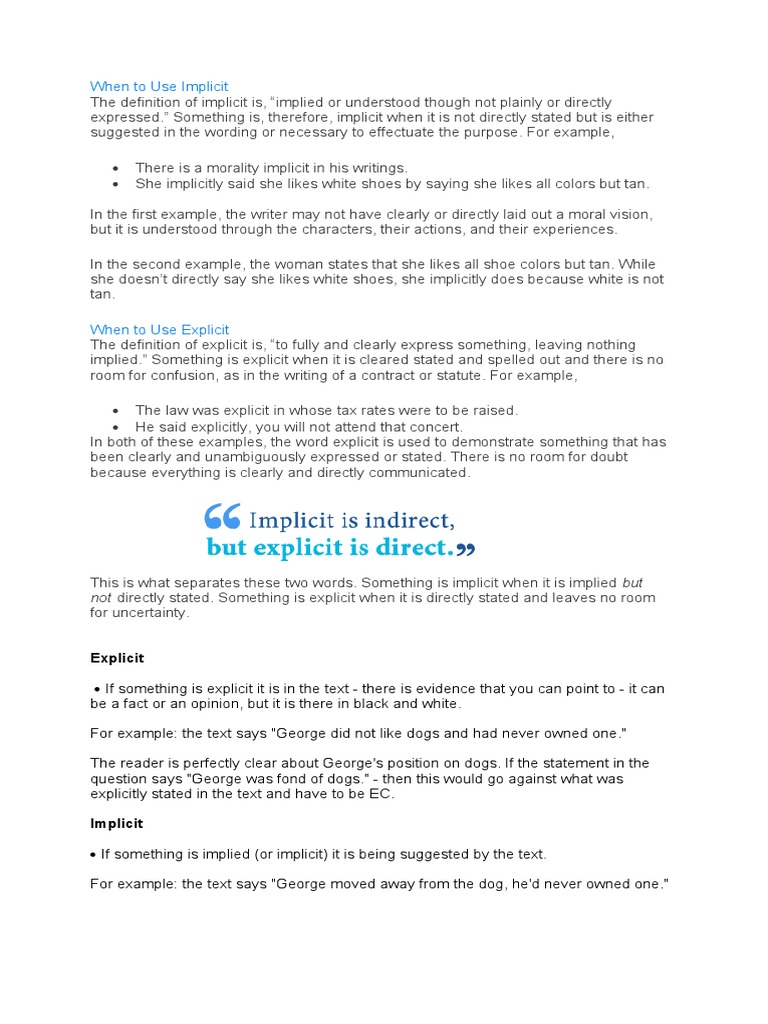 Explicit vs. Implicit | PDF | Cognition | Cognitive Science