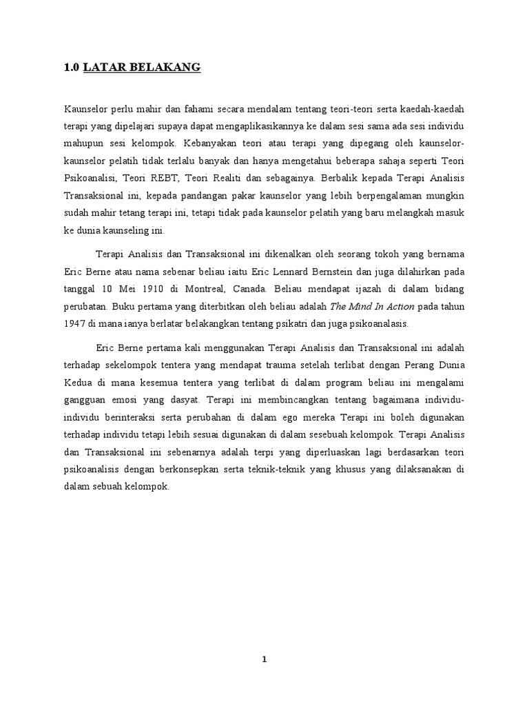 Terapi Analisis Transaksional | PDF