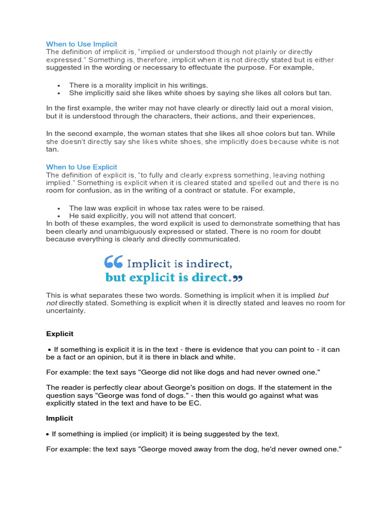 Explicit vs. Implicit | PDF | Cognition | Cognitive Science