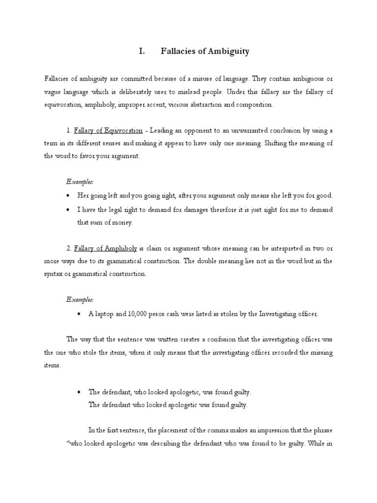 Equivocation Fallacy Advertisements