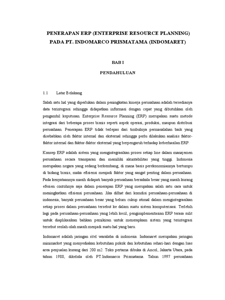 Tugas Erp - Indomaret | PDF