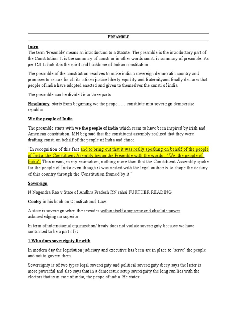 Preamble | PDF | Liberty | Sovereignty