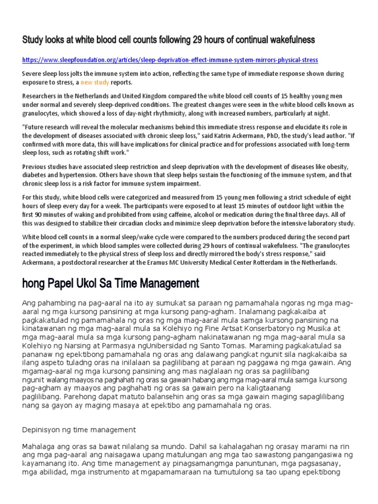 Ayaw Ko Na Busit Na Filbas | PDF | Circadian Rhythm | Sleep