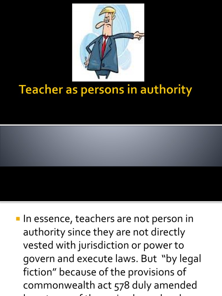 Teachers As Person in Authority | PDF