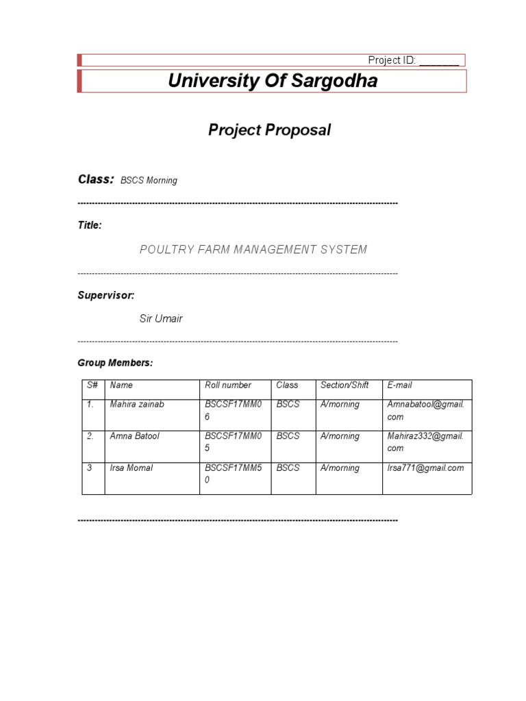 Project Proposal | PDF | Component Object Model | Poultry Farming