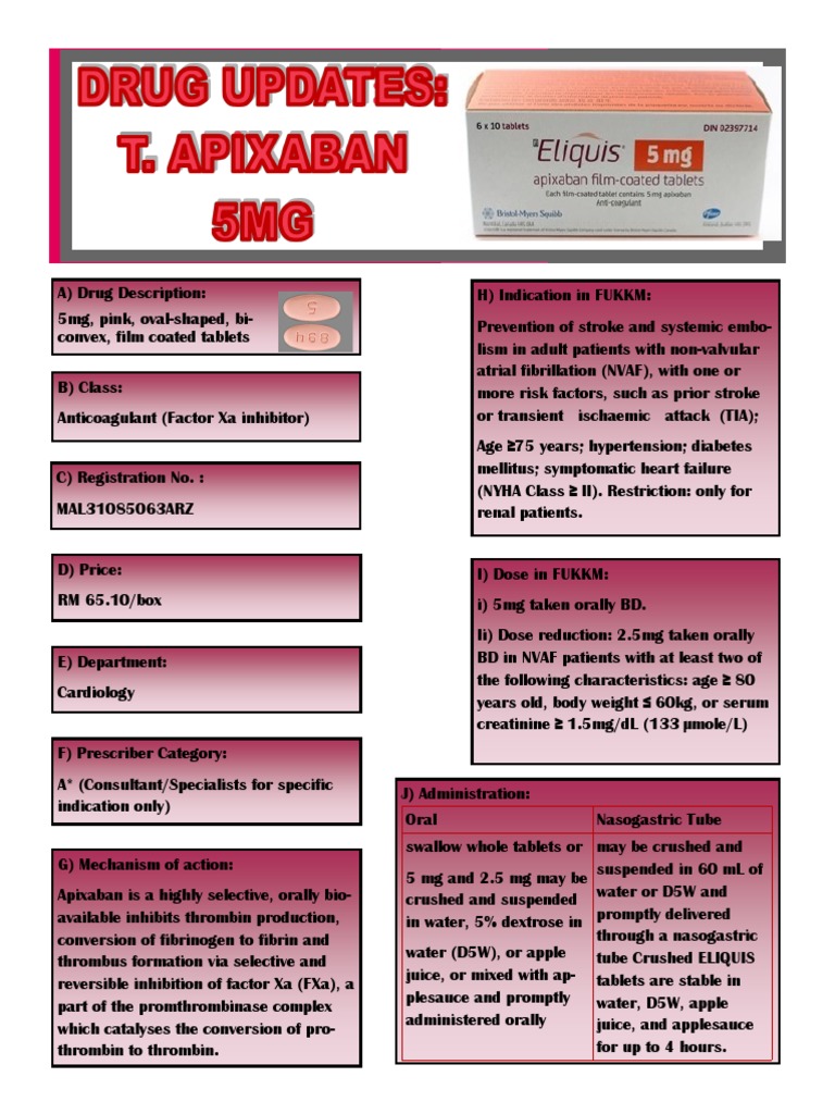 Apixaban 5 PDF | PDF | Drugs | Blood