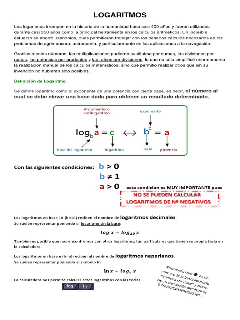 LOGARITMOS y EXPONENCIALES-2 | PDF | Logaritmo | Funcion exponencial