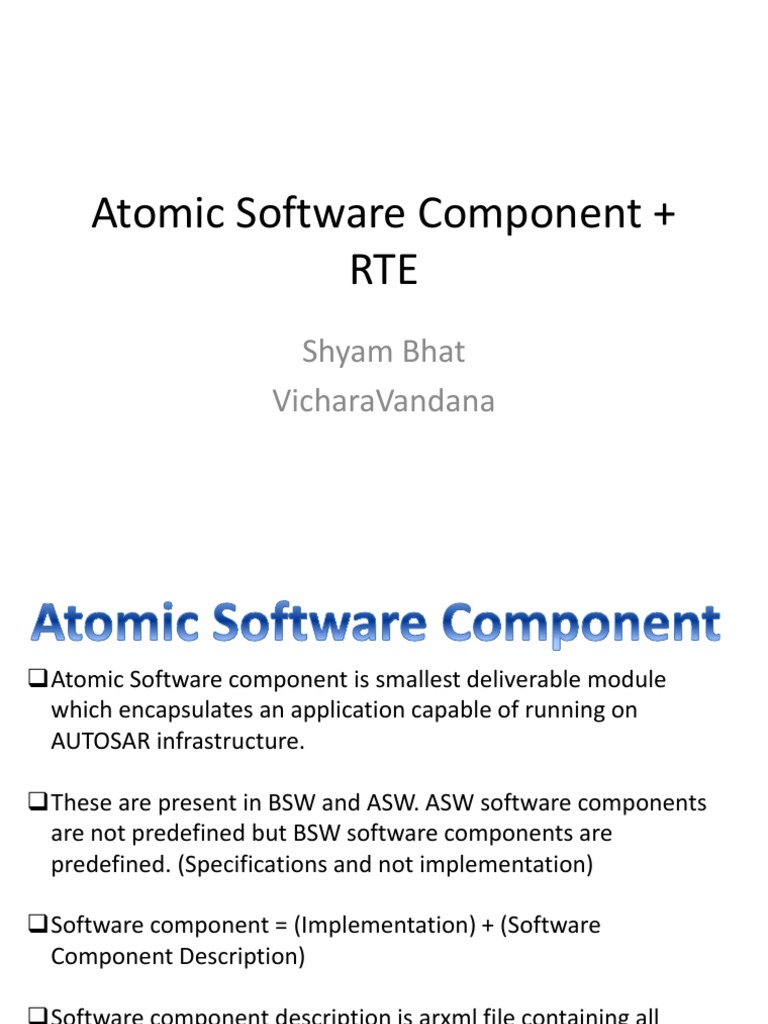 AUTOSAR Software Components Guide | PDF | Application Programming ...