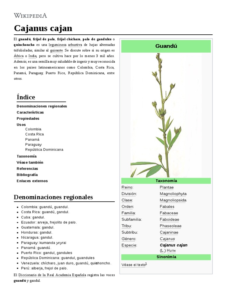Cajanus Cajan | PDF | Plantas Domesticadas | Vegetales