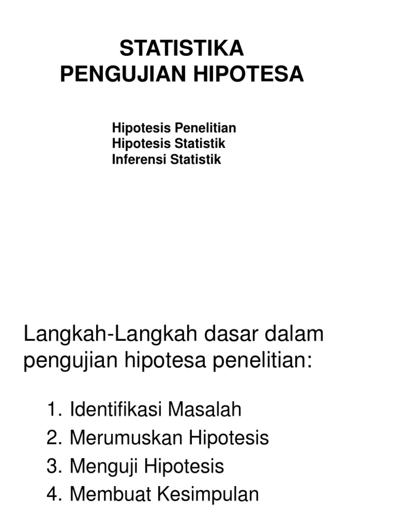 Pengujian Hipotesa | PDF