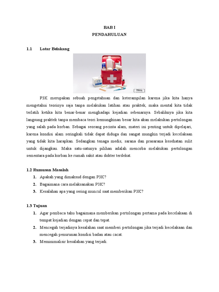 Makalah Pertolongan Pertama Pada Kecelakaan | PDF | Sains & Matematika