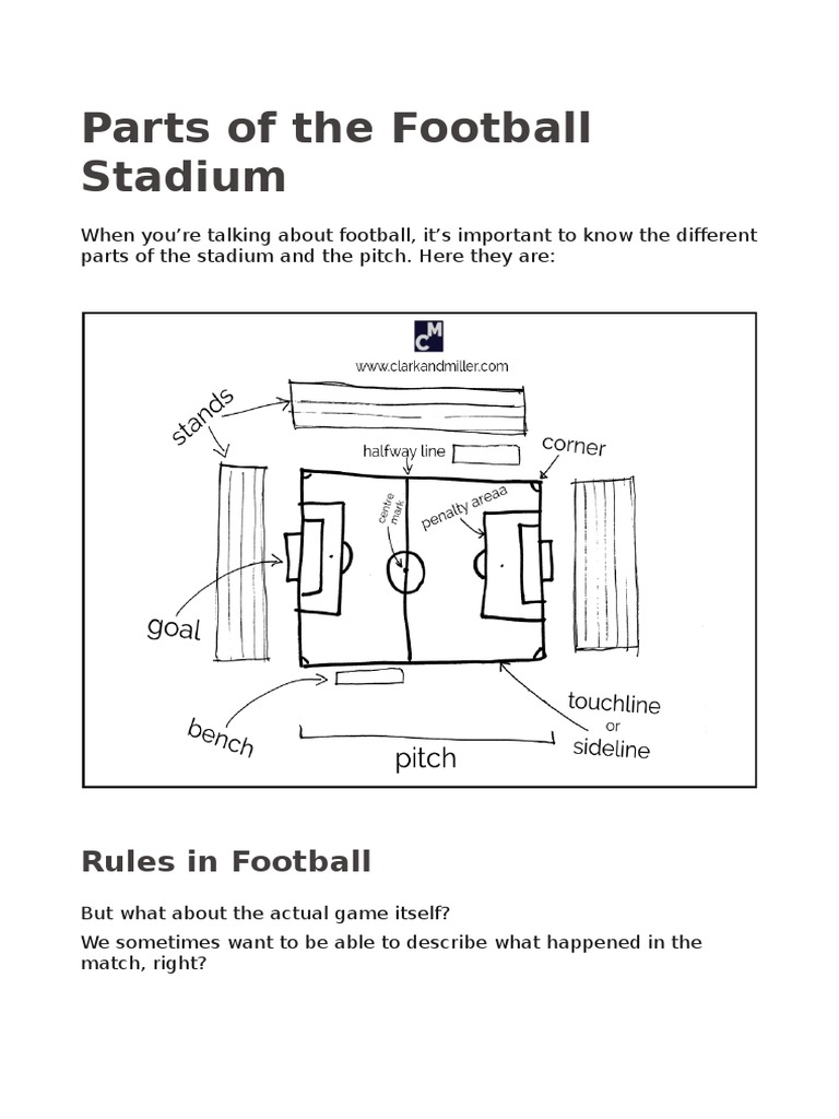 Parts of The Football Stadium | PDF | Sports Rules And Regulations ...