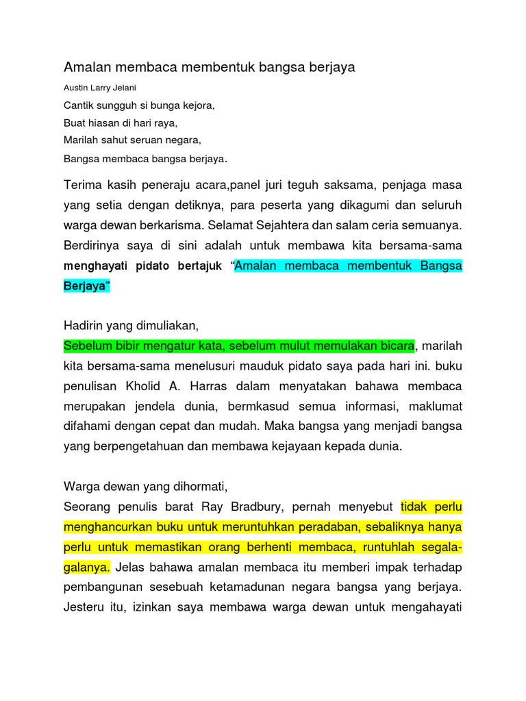 Amalan Membaca Membentuk Bangsa Berjaya | PDF | Ilmu Sosial | Perjalanan