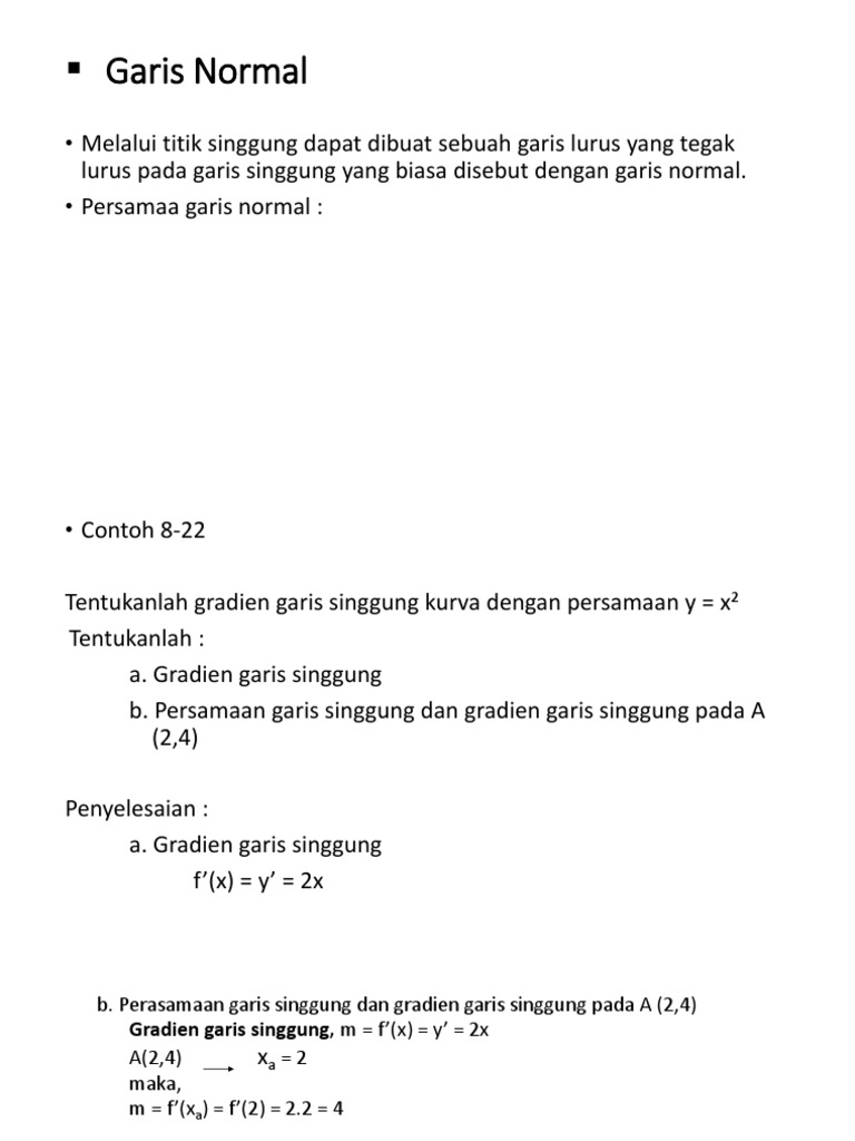 Persamaan Garis Normal dan Singgung | PDF