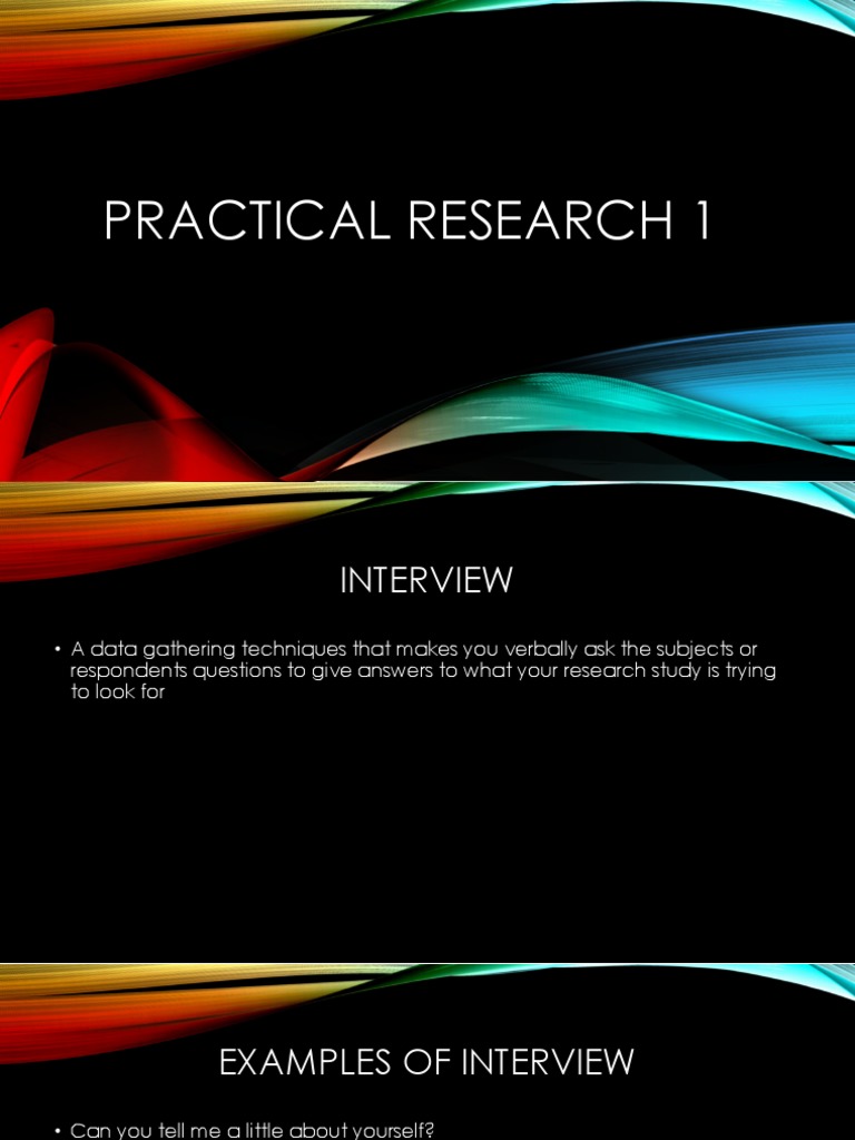 Practical Research 1 | PDF | Interview | Question