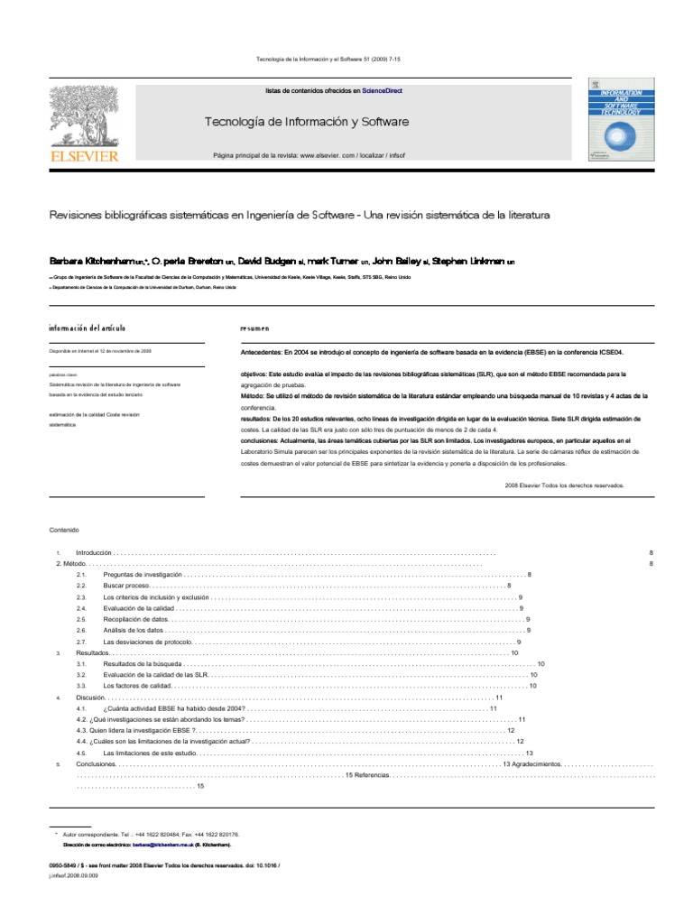 Kitchenham - 2009 - Information and Software Technology - En.es ...