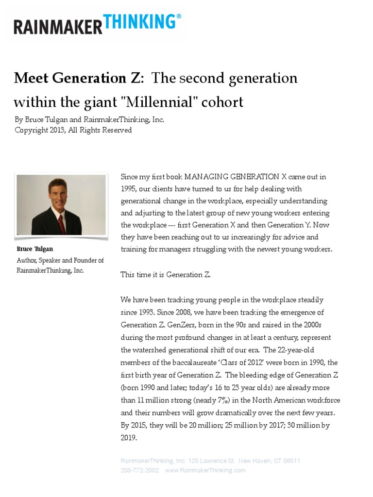 Meet Generation Z - The Second Generation Within The Giant Millenial ...