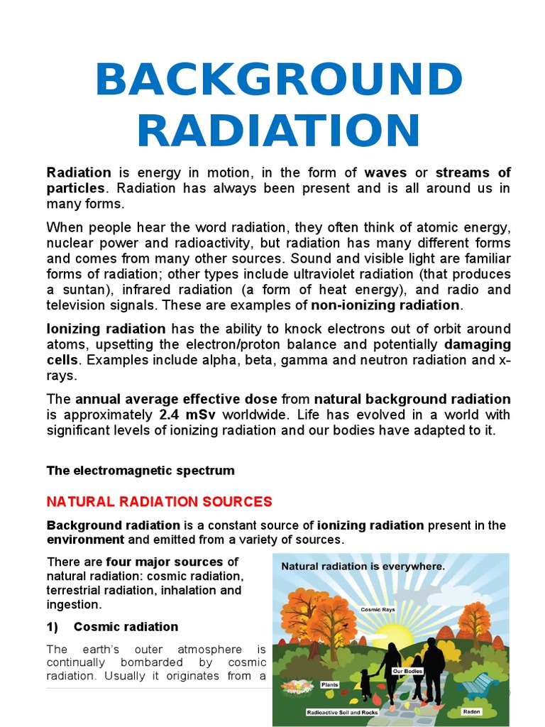 iNFO BACKGROUND RADIATION A3 | Download Free PDF | Ionizing Radiation ...