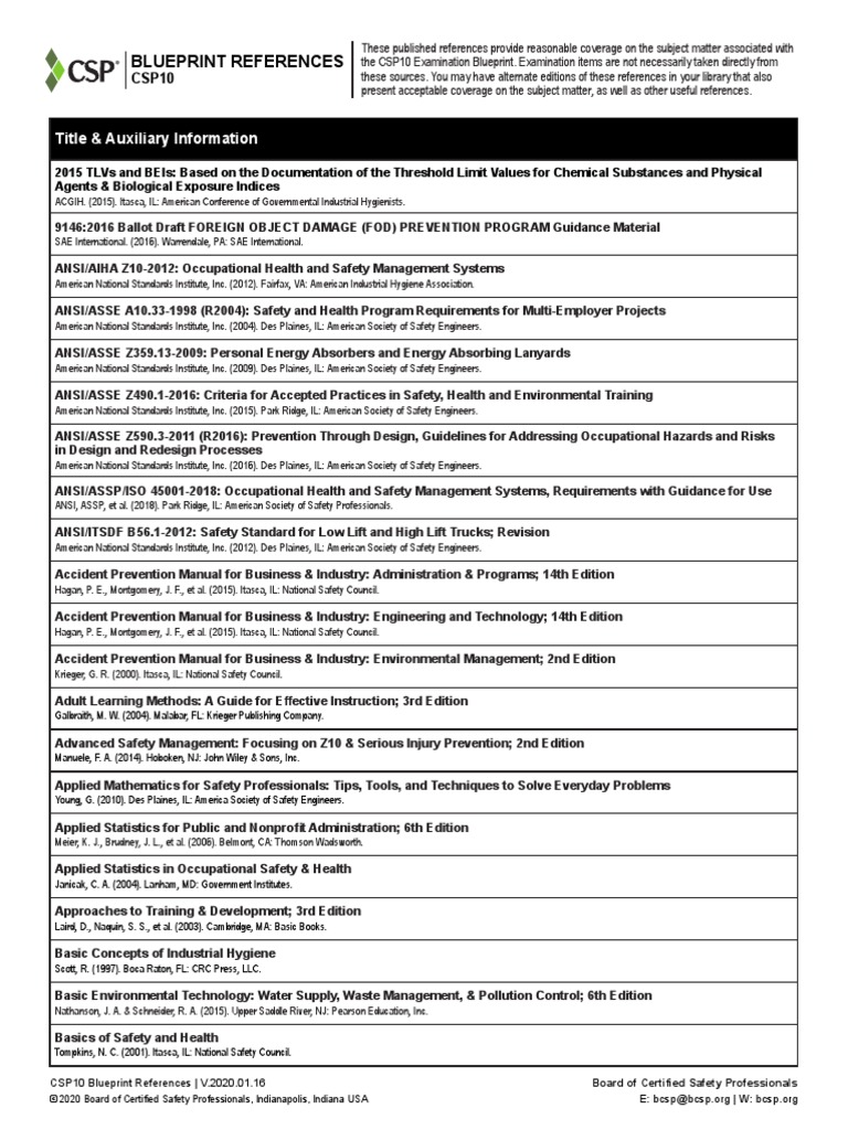 CSP References | PDF | Prevention | Public Health