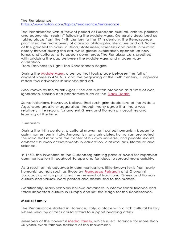 Renaissance: European Cultural Rebirth | PDF | Renaissance | Humanism