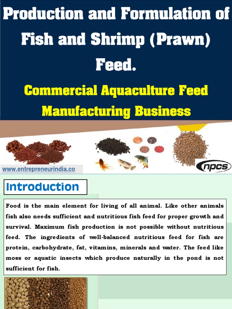Production and Formulation of Fish and Shrimp (Prawn) Feed-80349 PDF ...