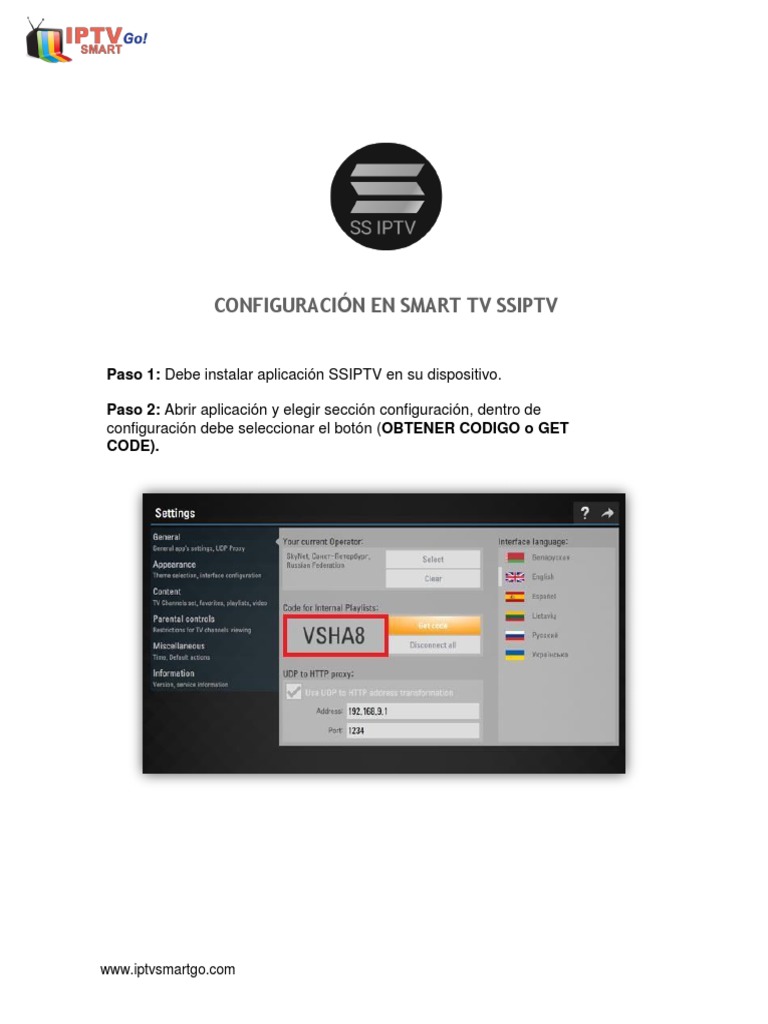 Tutorial SSIPTV SmarTV | PDF