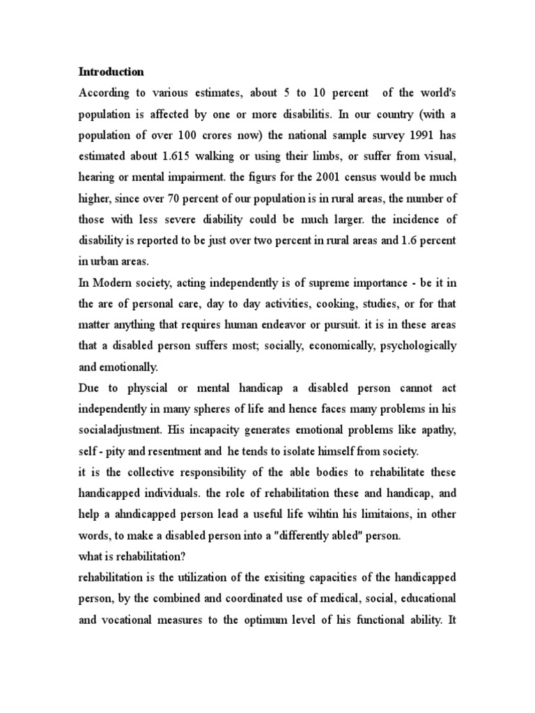 Rehabilitation | PDF | Physical Medicine And Rehabilitation | Disability