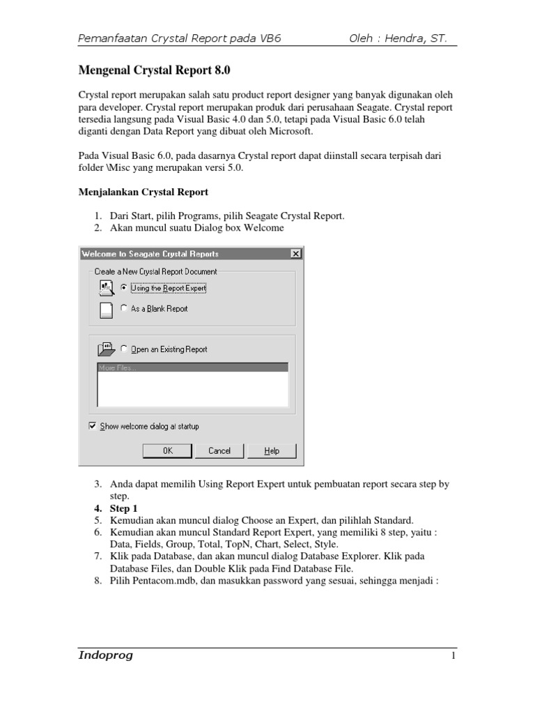 Pemanfaatan Crystal Report Pada VB6 | PDF | Bisnis