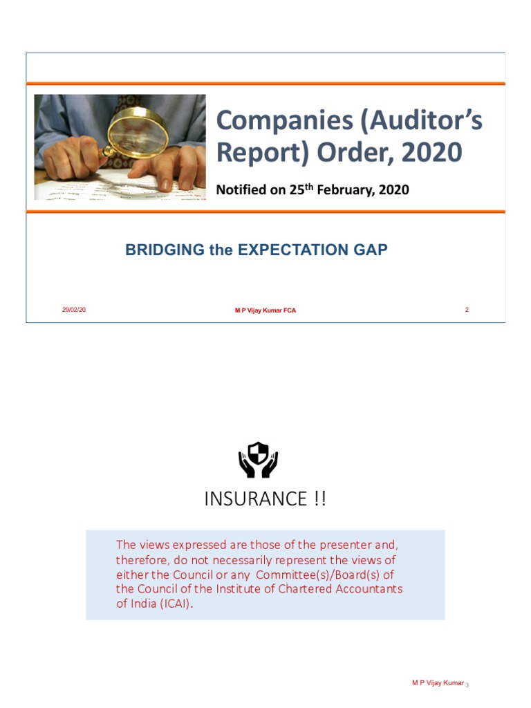 CARO 2020 Presentation | PDF | Loans | Auditor's Report