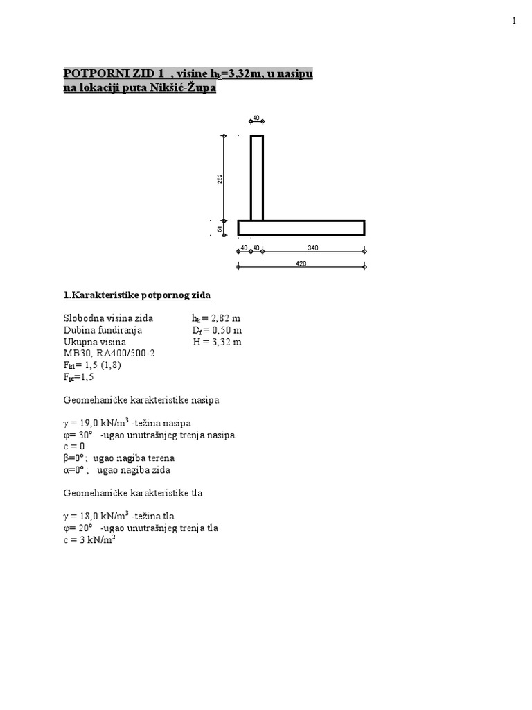 Proračun Potpornih Zidova | PDF