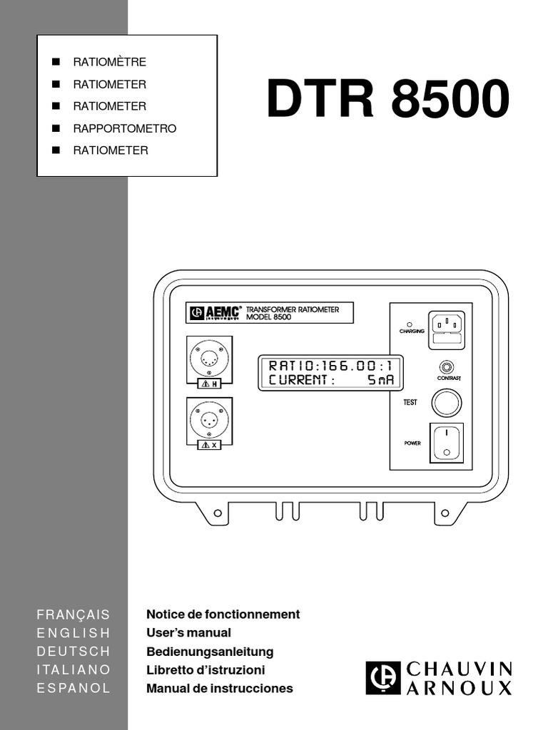 Manuel d'utilisation du DTR 8500 | PDF | Transformateur électrique ...