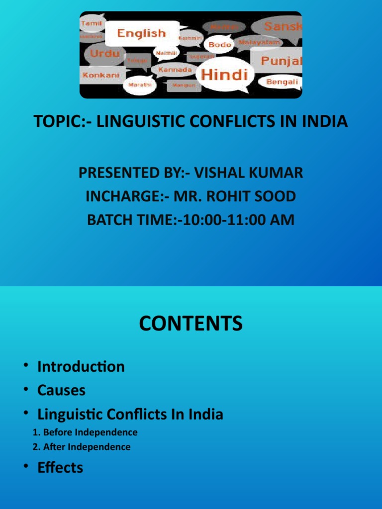 Linguistic Conflicts in India | PDF | Punjab | South Asia