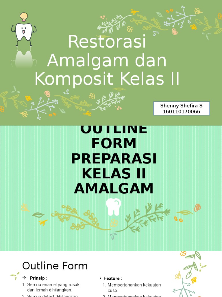 Preparasi Dan Restorasi Amalgam & Komposit Kelas II Shenny Shefira | PDF