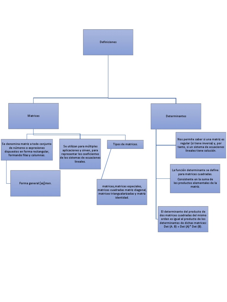 Mapa Conceptual Matrices | PDF | Determinante | Matriz (Matemáticas)