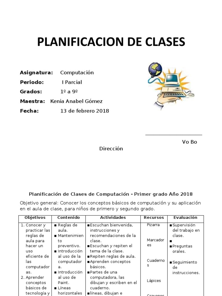Planificacion Computacion 1-9 | PDF | Microsoft Word | Microsoft Office