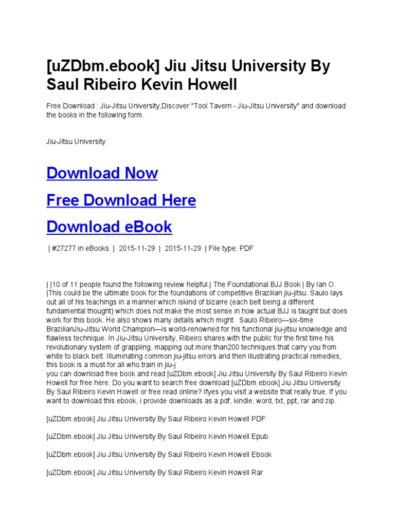Jiu-Jitsu University by Saulo Ribeiro | PDF | Lifestyle
