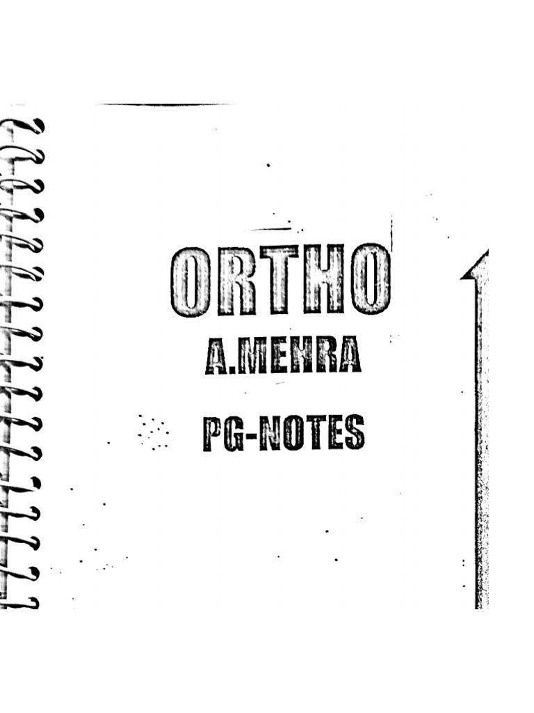 Ortho Notes PDF | PDF