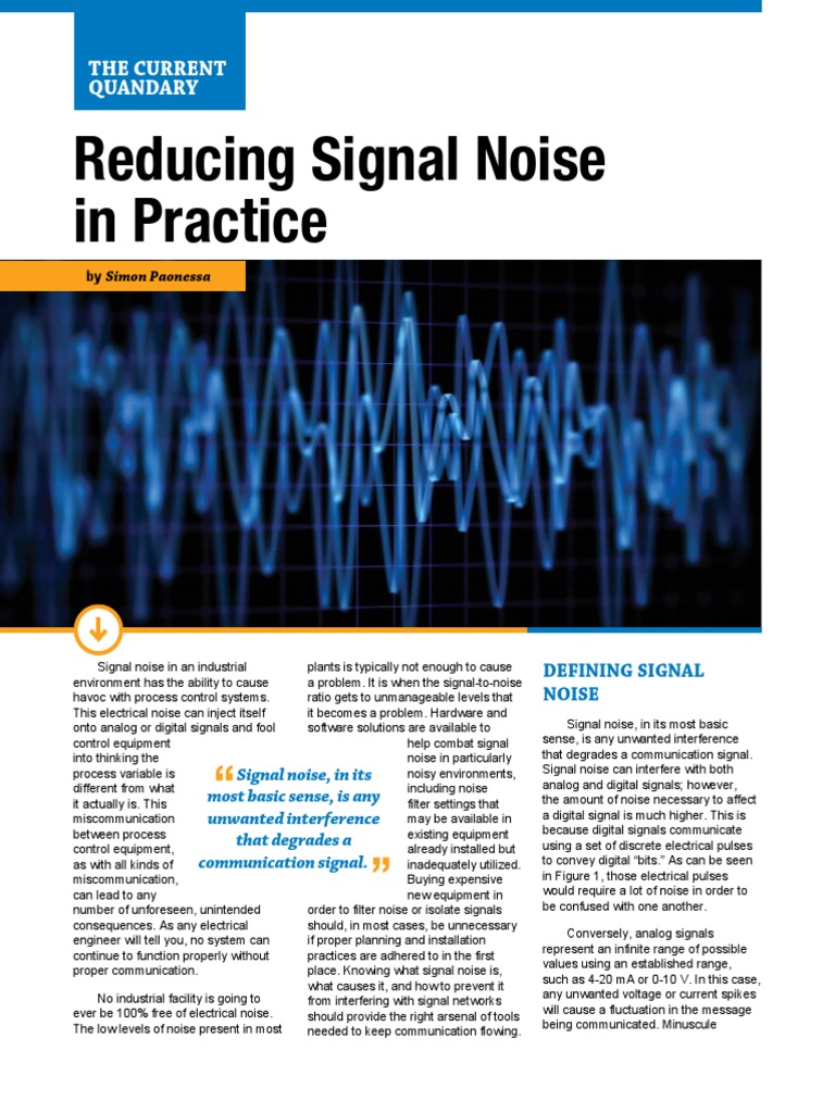 Reducing Signal Noise | PDF | Digital Signal | Electronic Engineering